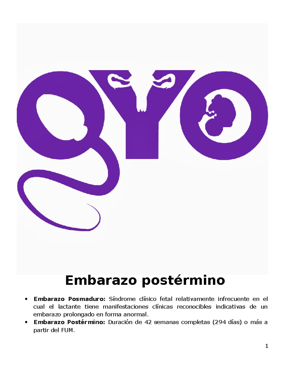 Embarazo Postérmino - Resumen Williams ginecología - Embarazo Posmaduro ...