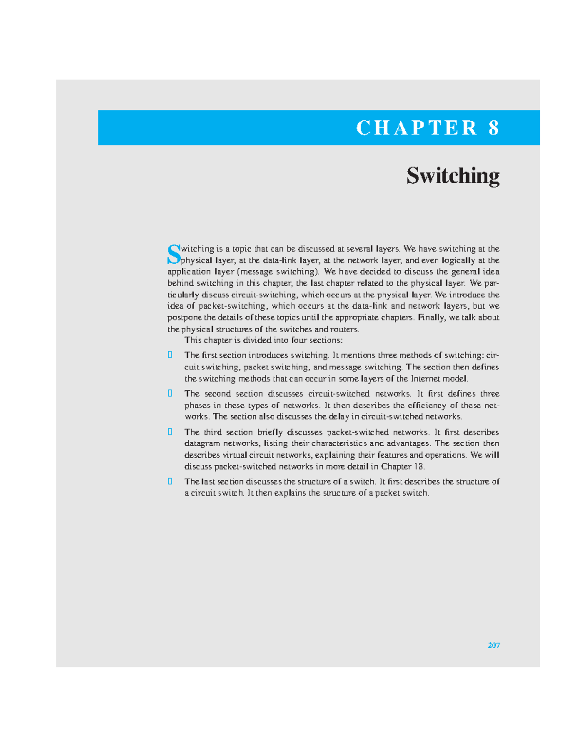 Chapter 08 - Switching - Lecture notes 8 - 207 C H A P T E R 8 ...