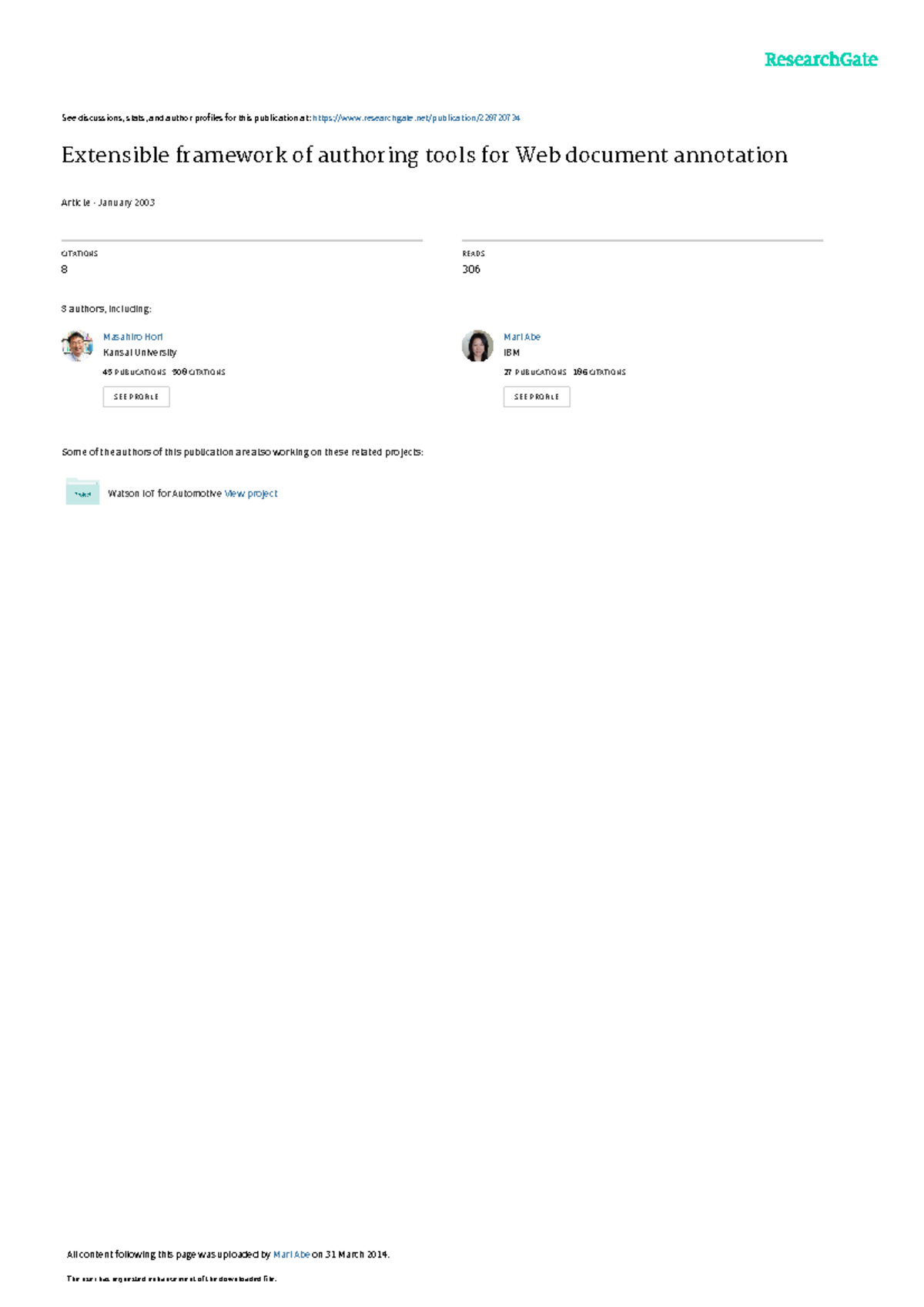 Extensible Framework Of Authoring Tools For Web Do See Discussions