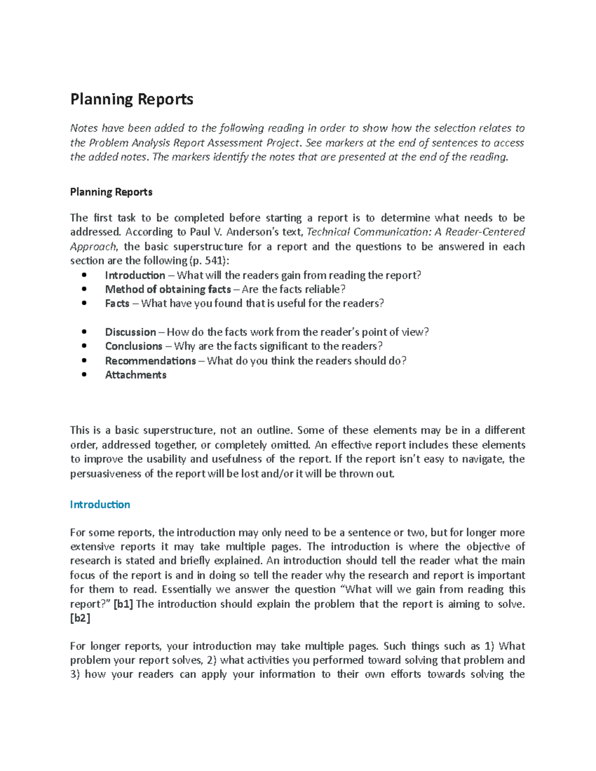 Planning Reports - Planning Reports Notes have been added to the ...
