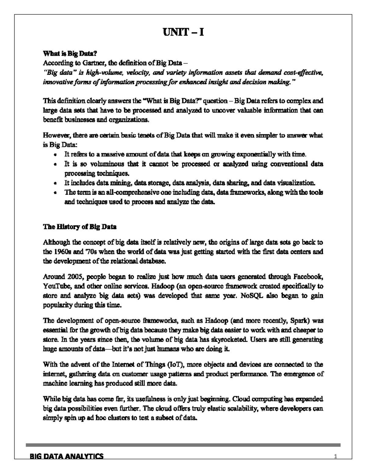 BDA ALL Unites Notes - aaa - data analytics - Studocu