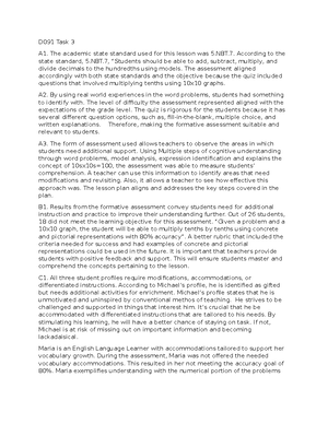 Ed psych. task 1 - passed first try - Task 1 A. Observing and measuring ...