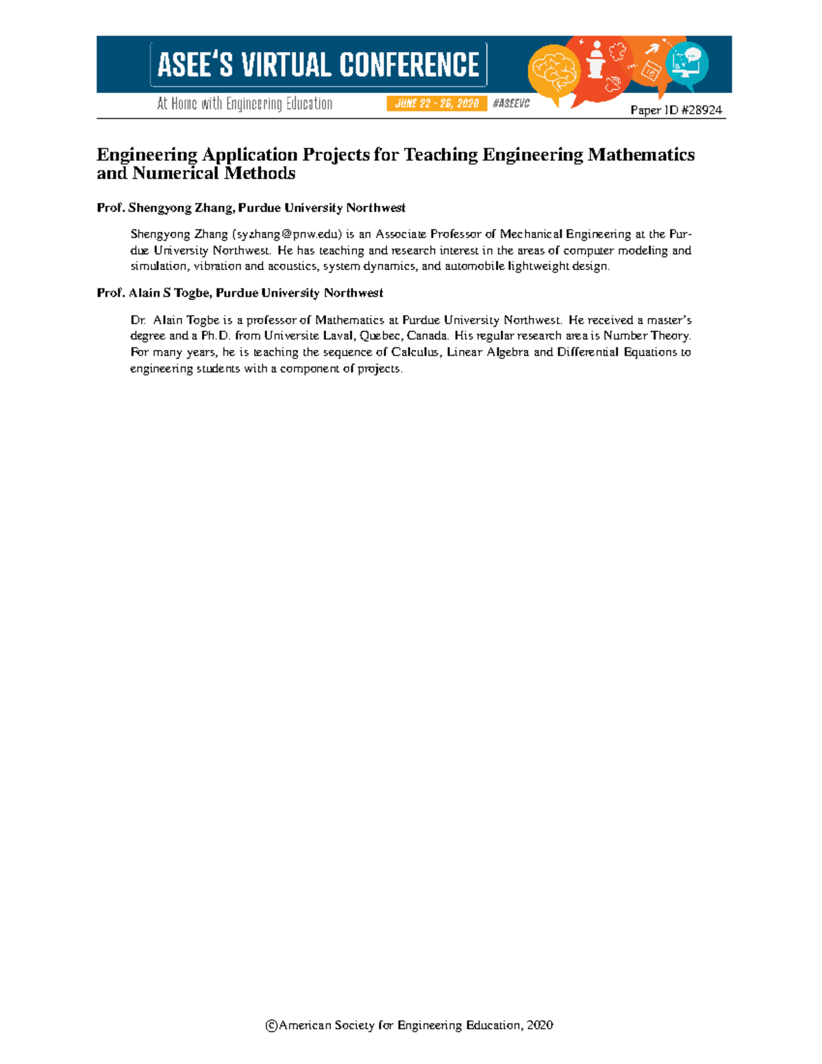 Engineering application projects for teaching engineering mathematics ...