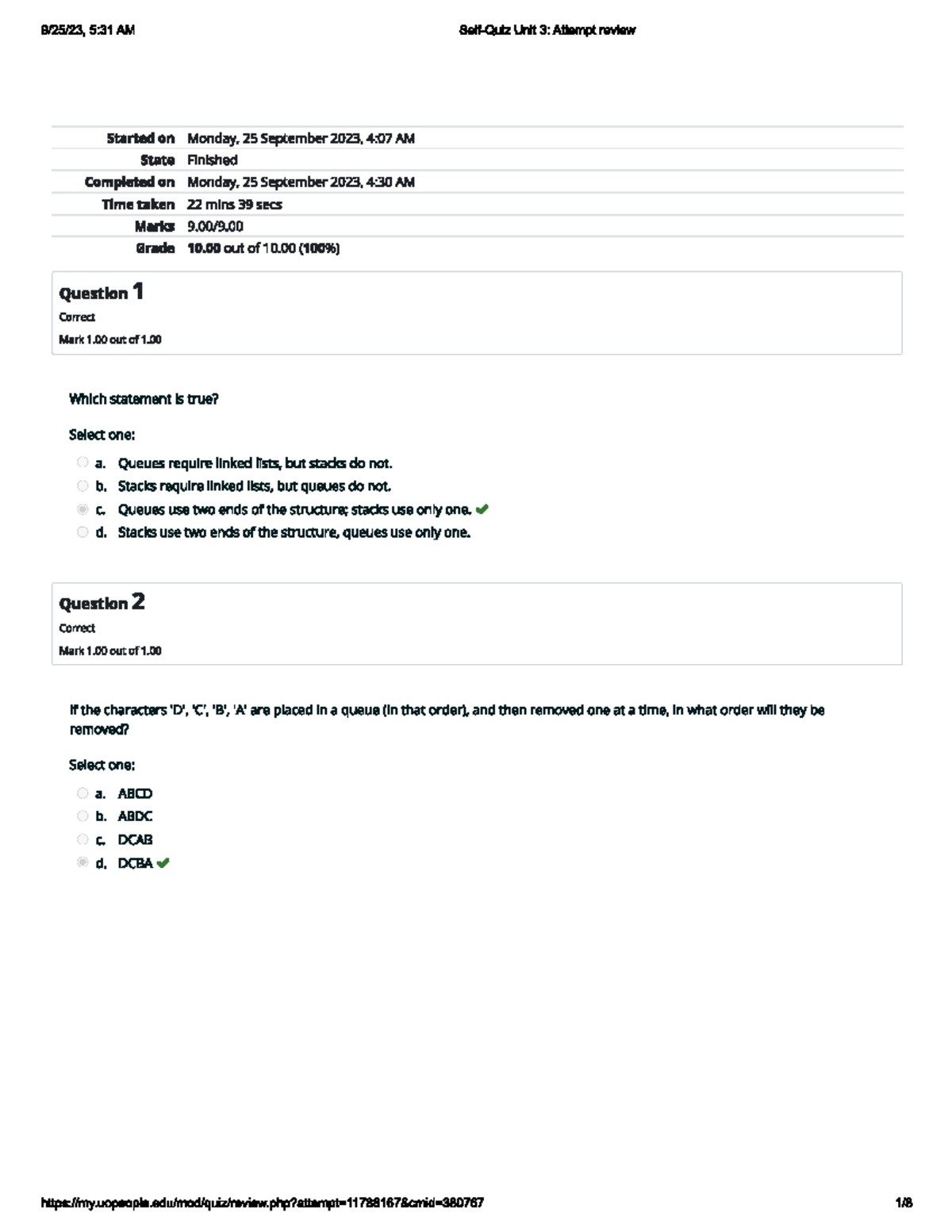 Quiz 3 - quiz - CS 1103 - Studocu