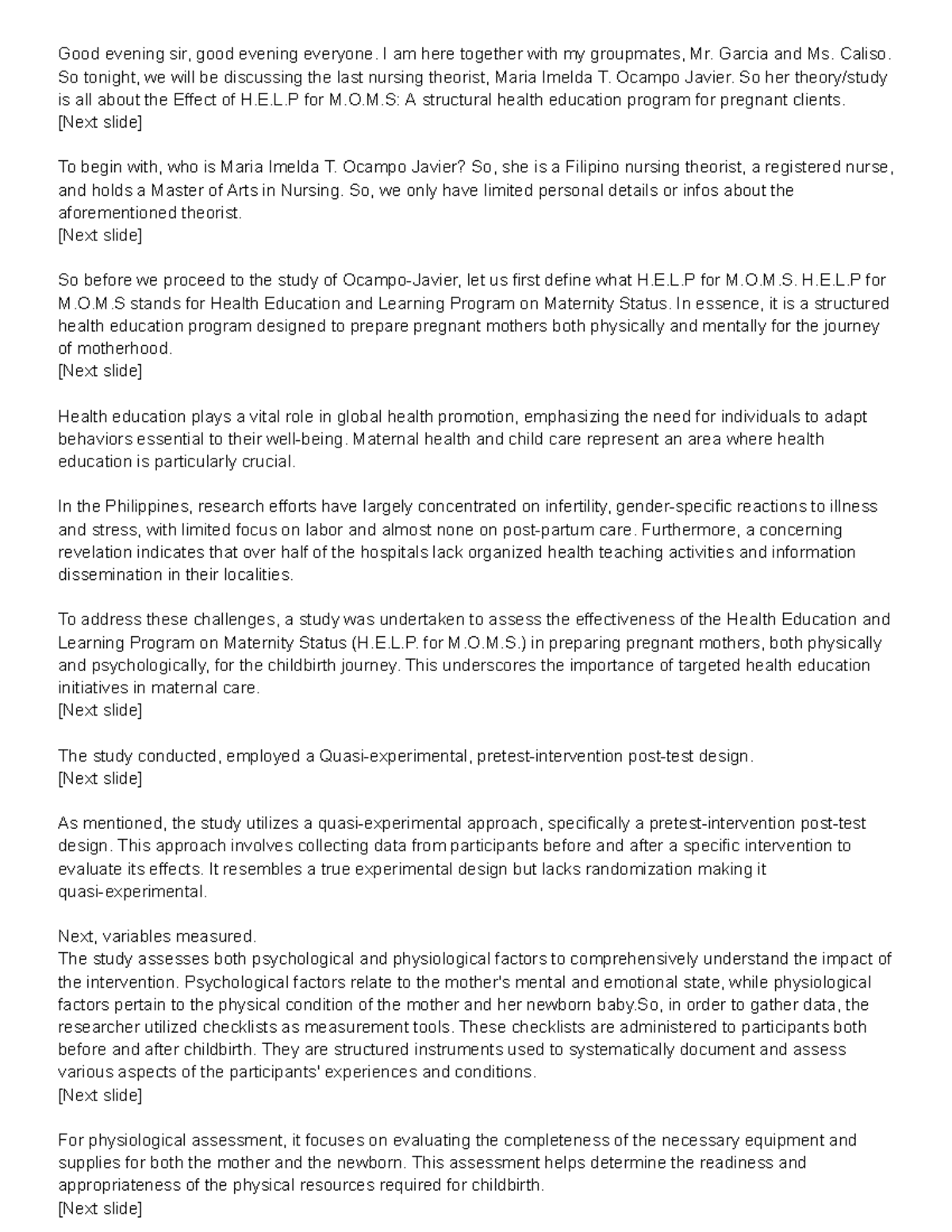 Script TFN - Gwyyyyyy - Good evening sir, good evening everyone. I am here together with my ...