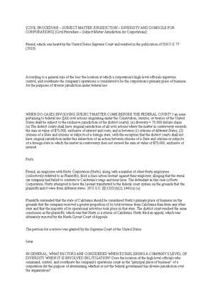 CIVIL PROCEDURE - Case brief Matthews v Eldridge (taking clause and due ...