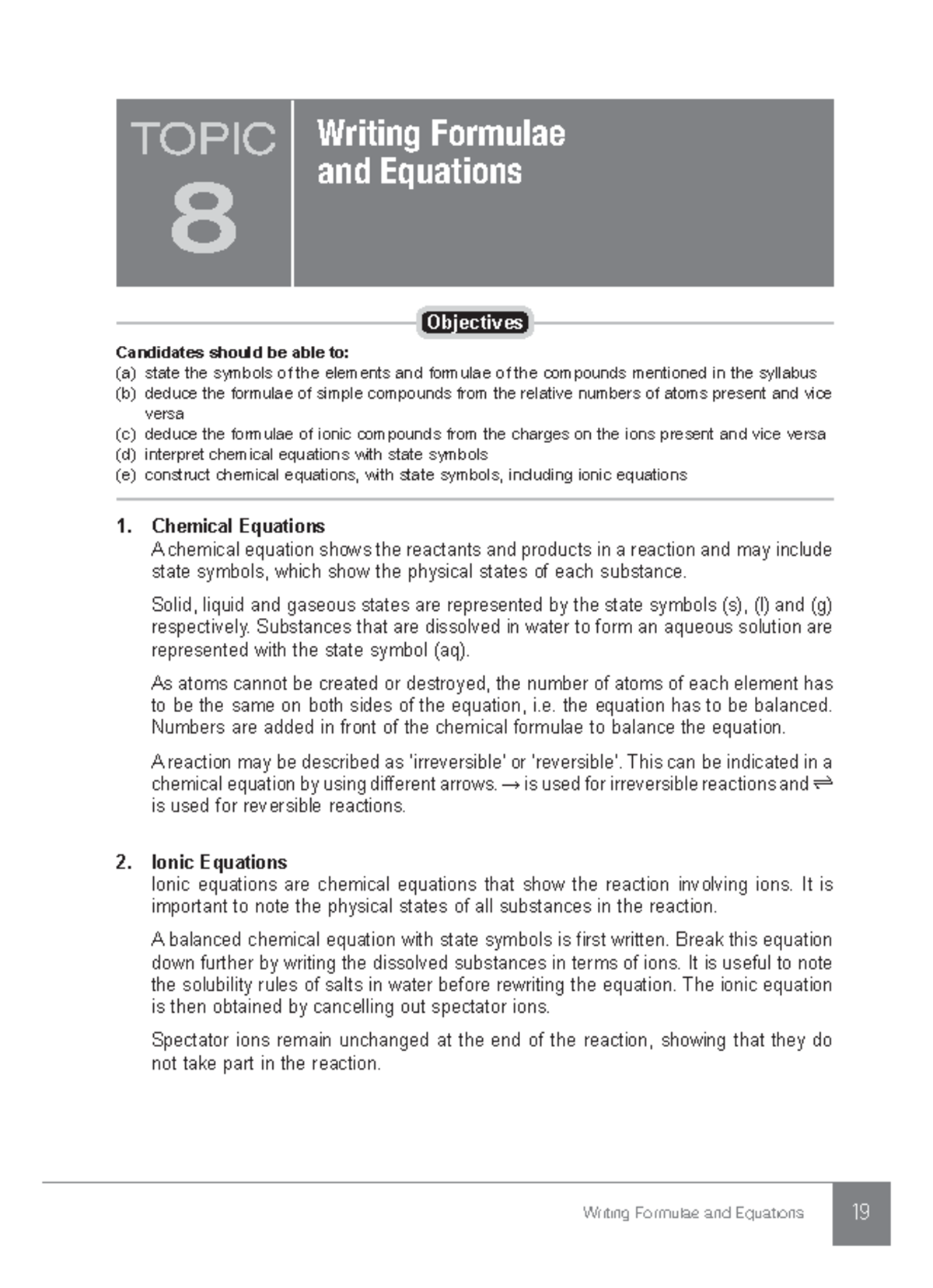 27 - hello - Writing Formulae and Equations 19 Chemical Equations A ...