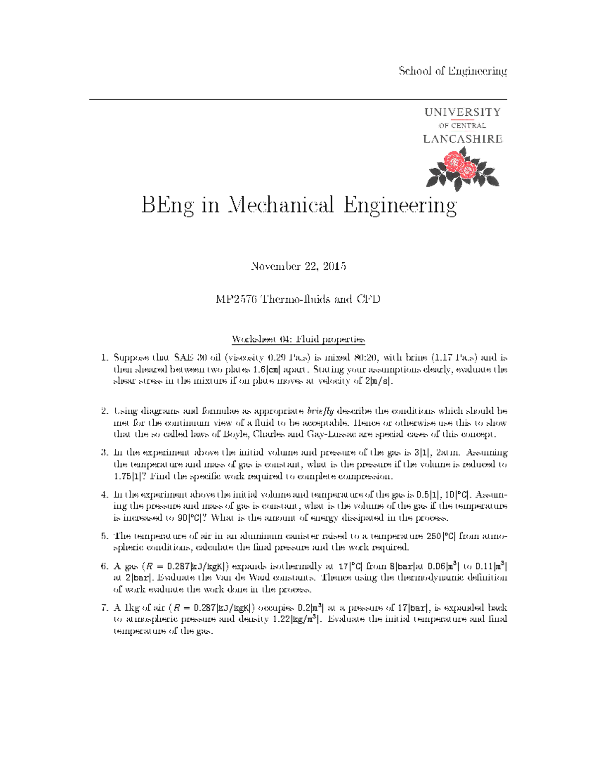 Work Sheet 04 - good tutorials - School of Engineering BEng in ...