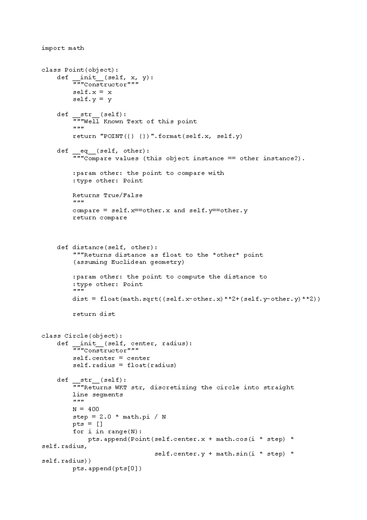 Assignment 4 Delaunay python - import math class Point(object): def init(self, x, y): - Studeersnel
