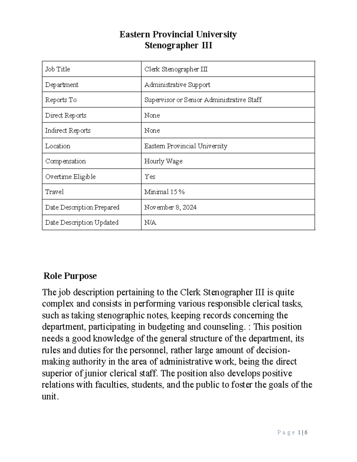 Stenographer III Job description ( Nisha Kumari ) - Stenographer III ...