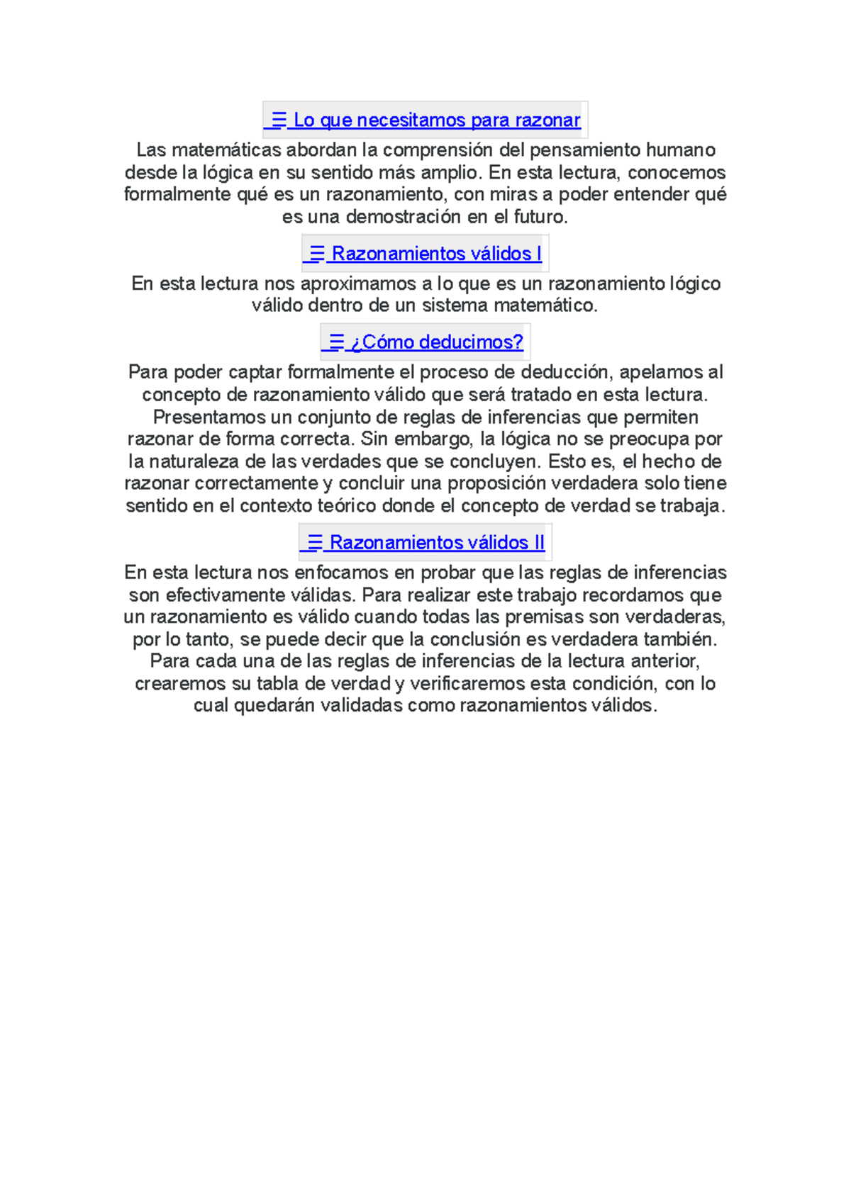 Lo que necesitamos para razonar - En esta lectura, conocemos ...