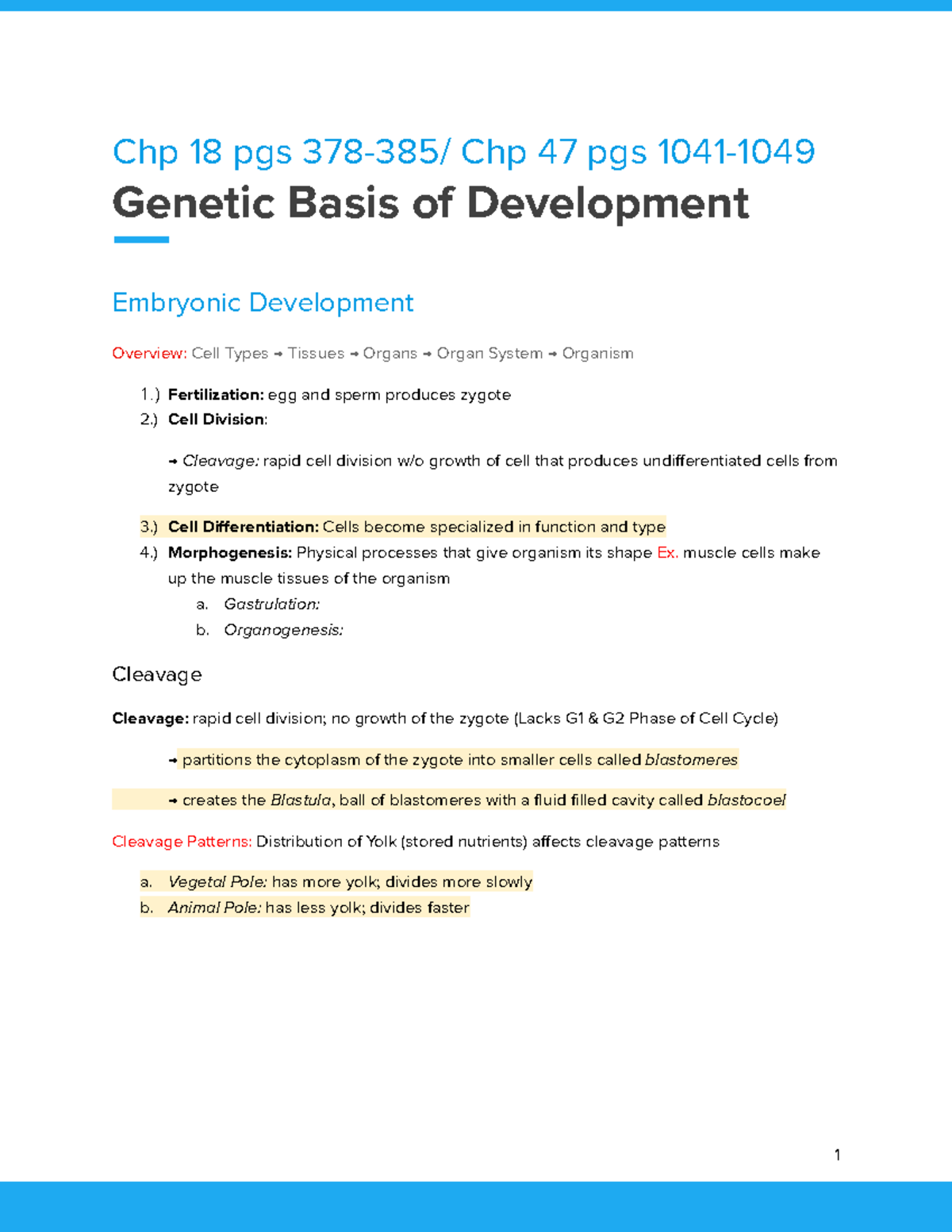 Part 16 of Notes - Chp 18 pgs 378-385/ Chp 47 pgs 1041- Genetic Basis ...