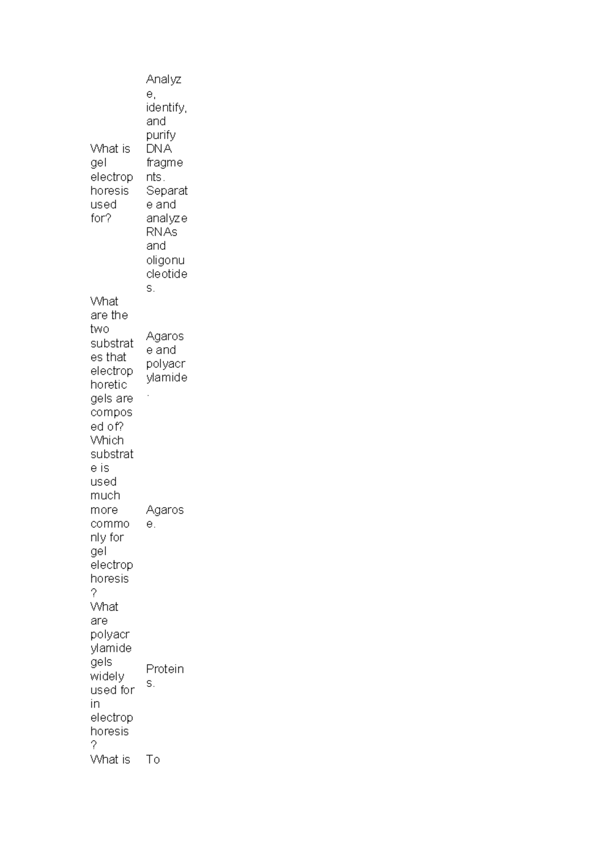 GEL Electrophoresis Notes - What is gel electrop horesis used for ...