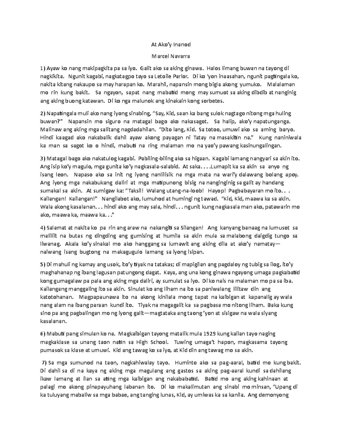 At ako'y inanod - Trip trip lang - At Ako’y Inanod Marcel Navarra Ayaw ...