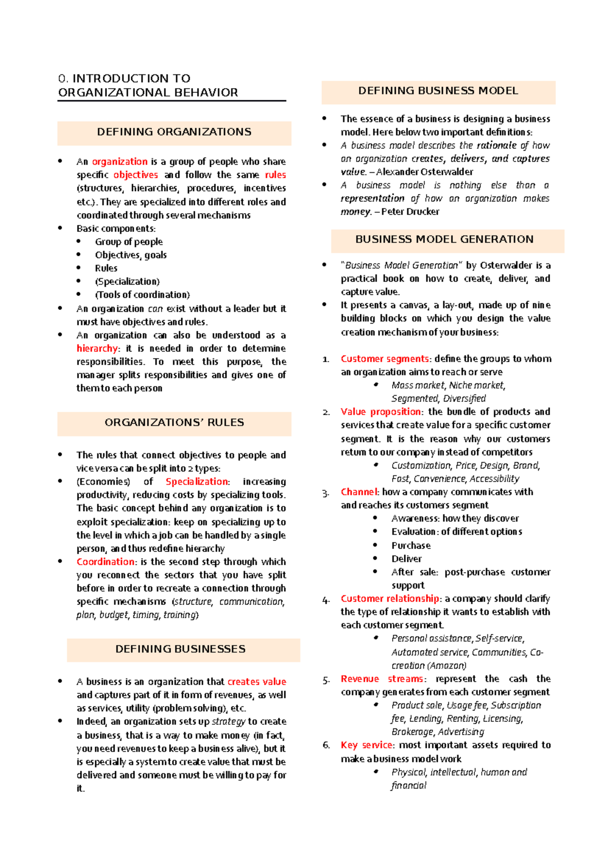 Organizational behavior and design Appunti - 0. INTRODUCTION TO ...