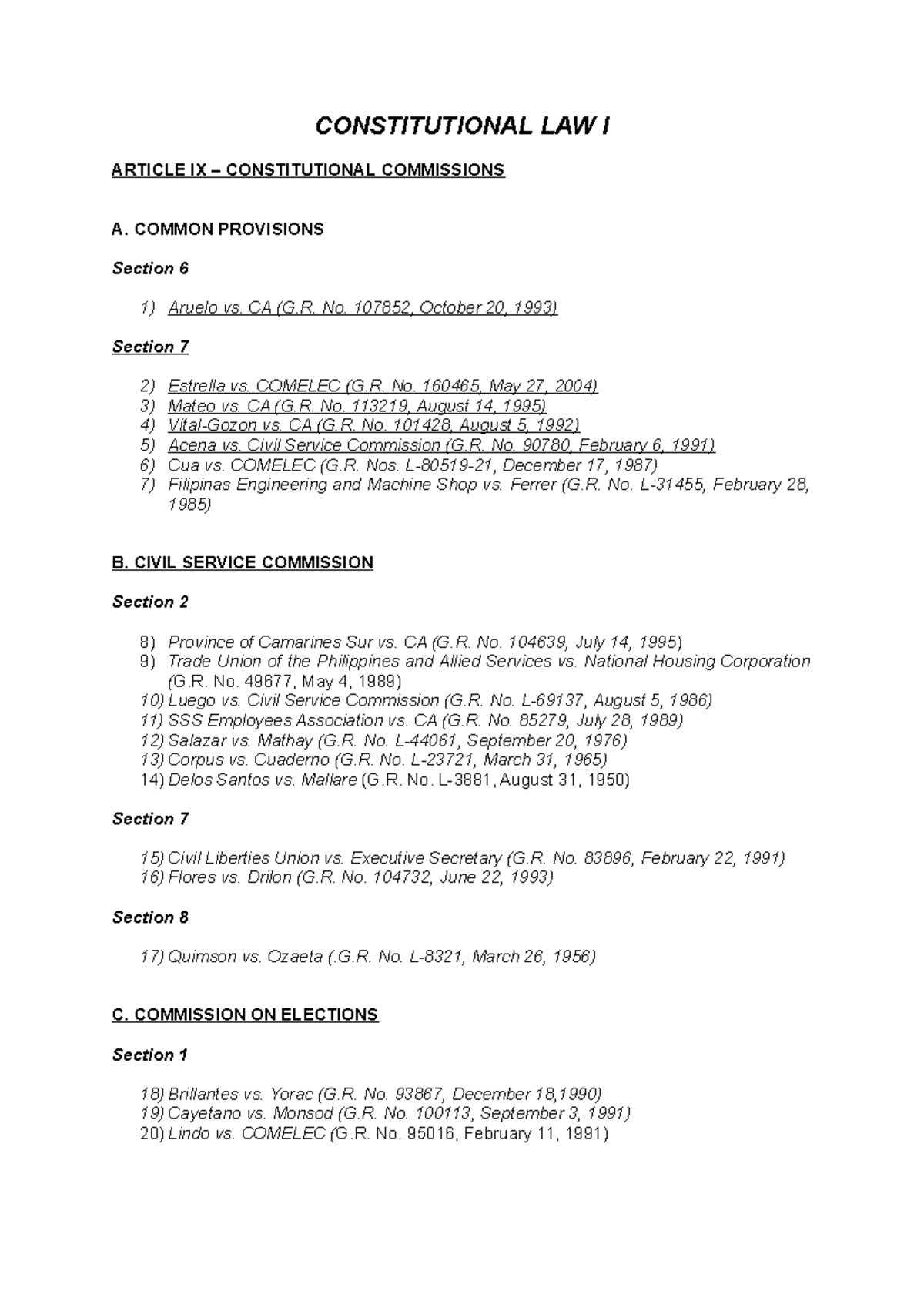 Con Com cases - Case digest under Constitutional Commissions ...