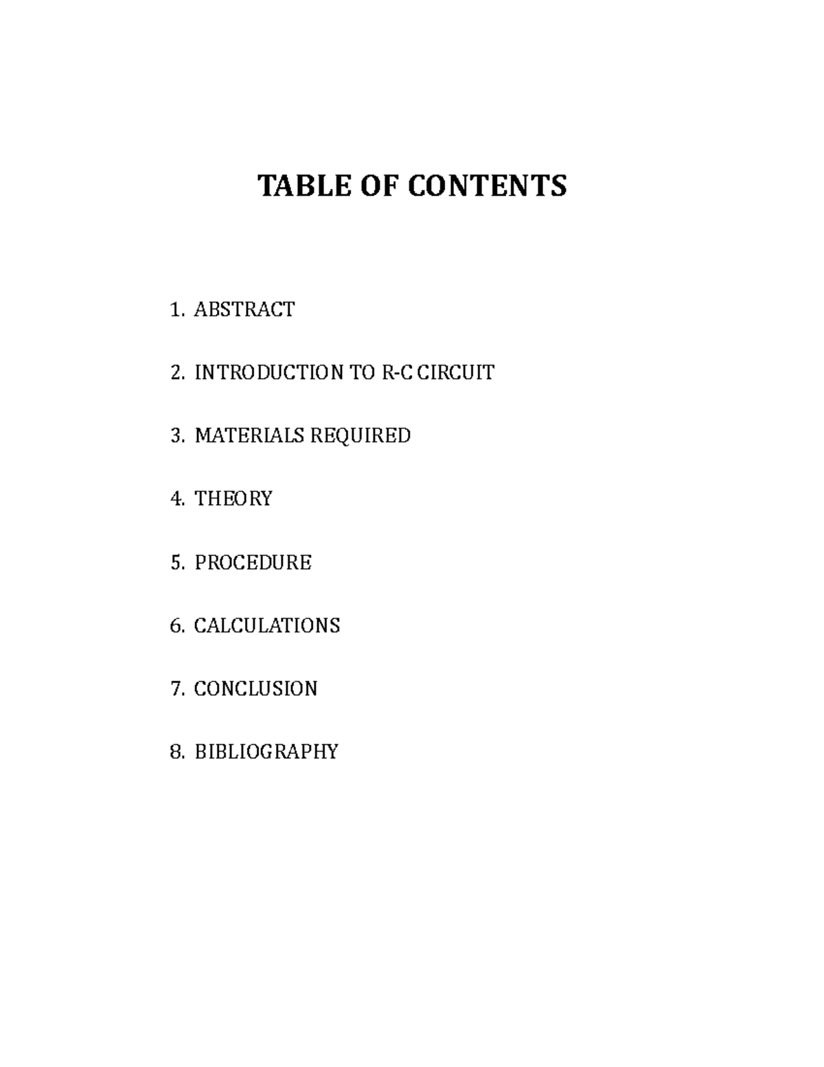 Investigatory project - Physics-1 - TABLE OF CONTENTS 1. ABSTRACT 2 ...
