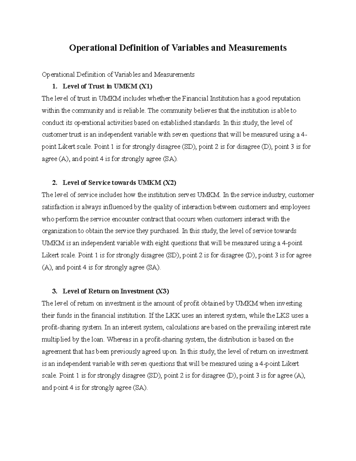Operational Definition of Variables and Measurements - Operational ...