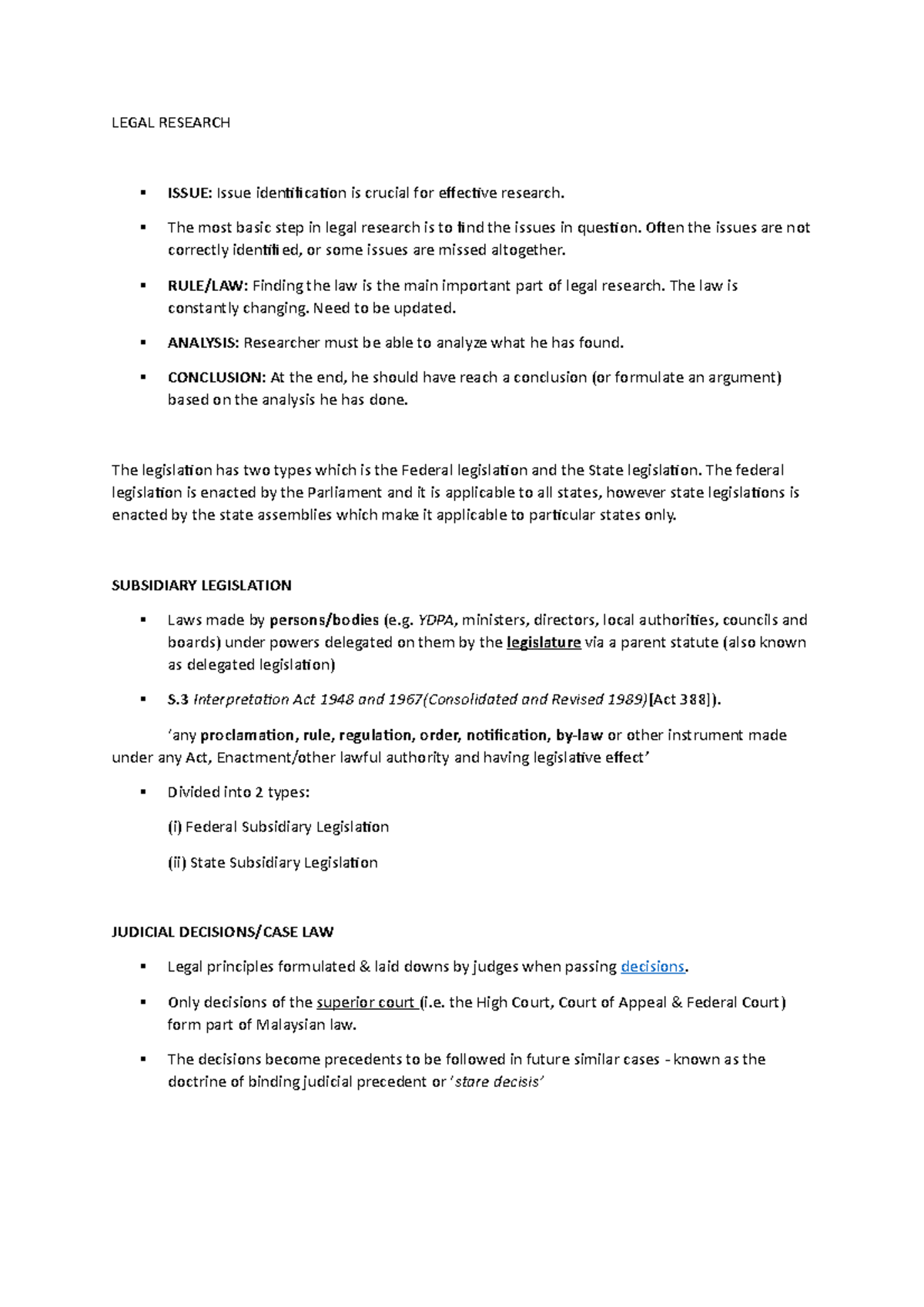 Legal Research - LEGAL RESEARCH ISSUE : Issue identification is crucial ...