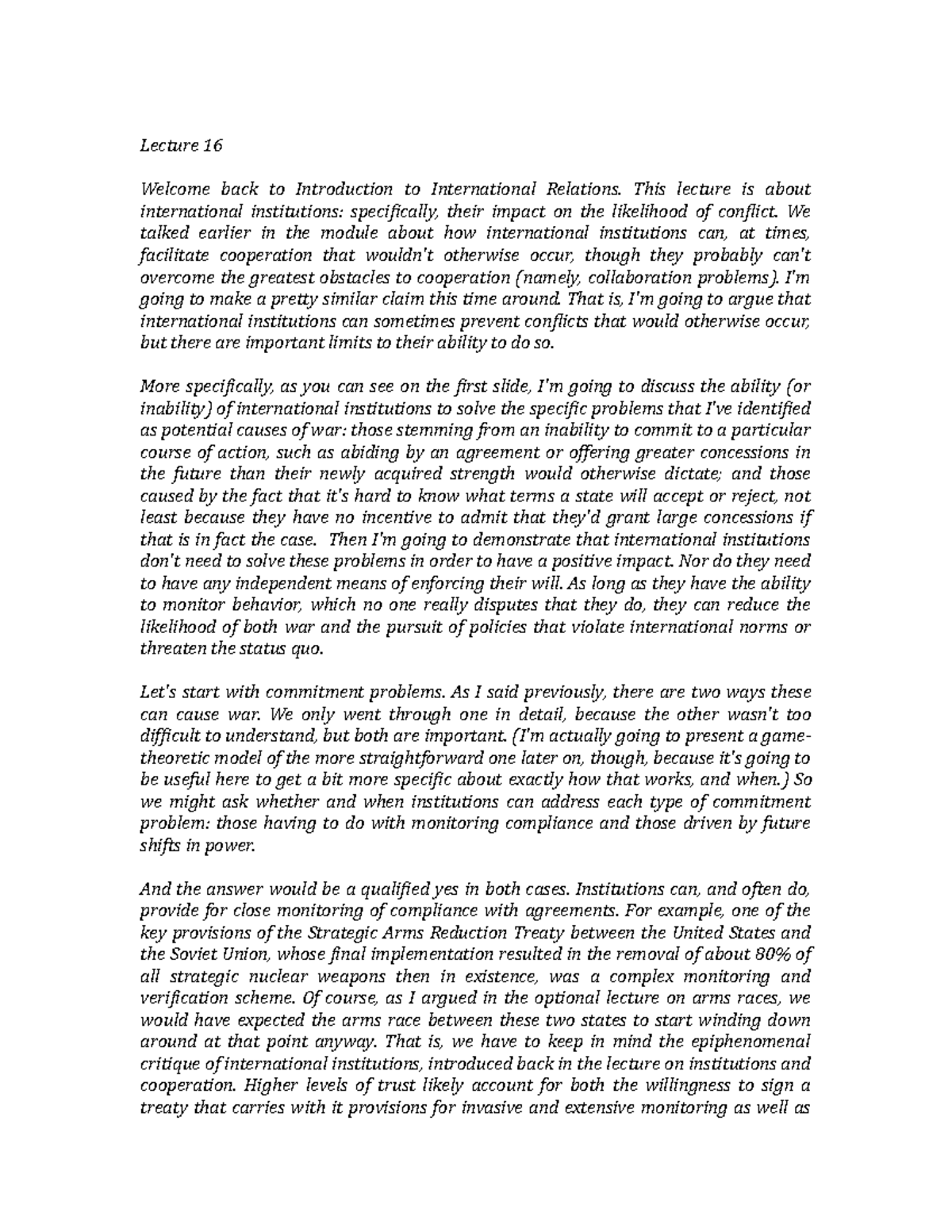 23 script - Lecture Slides Dr. Philip Arena - Lecture 16 Welcome back ...