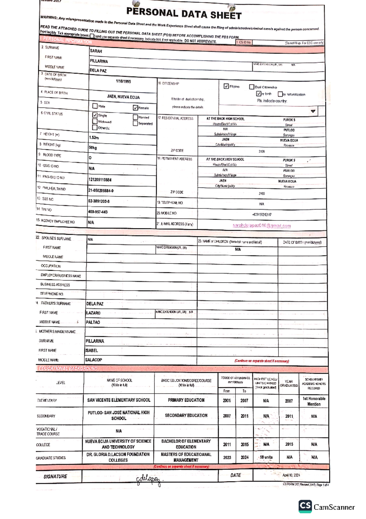 Cam Scanner 04-12-2024 15.11 - Bachelor of Elementary Education - Studocu