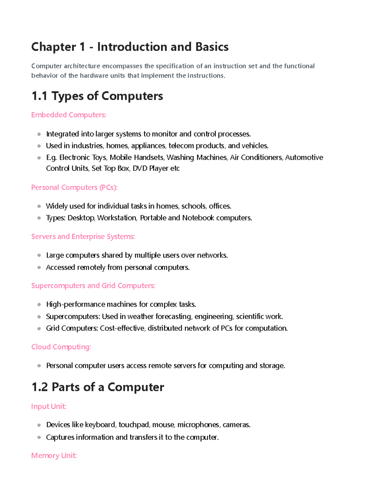 Chapter 1 - Introduction and Basics - Chapter 1 - Introduction and Basics Computer architecture ...