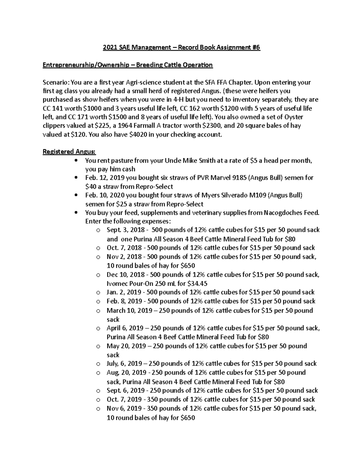 Assignment #6 - 2021 SAE Management – Record Book Assignment ...