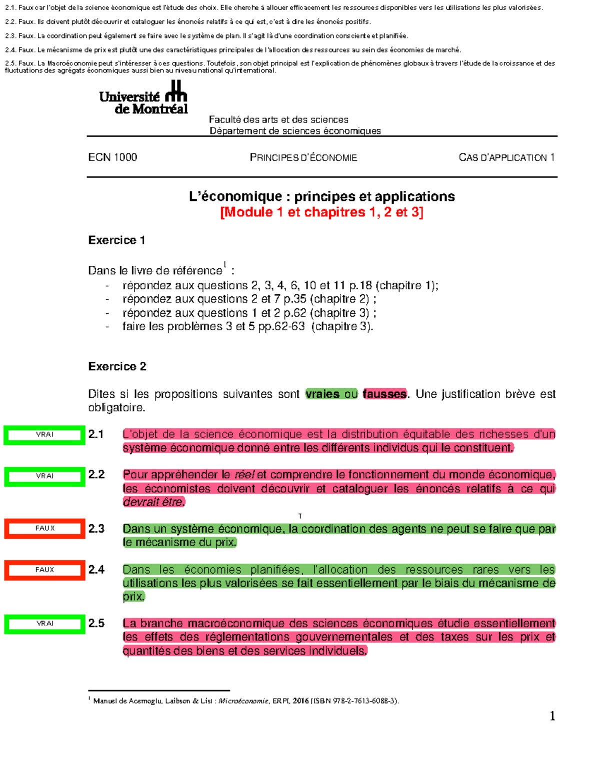 TP1 - Note de cours correspondant au manuel - 1 Faculté des arts et des ...