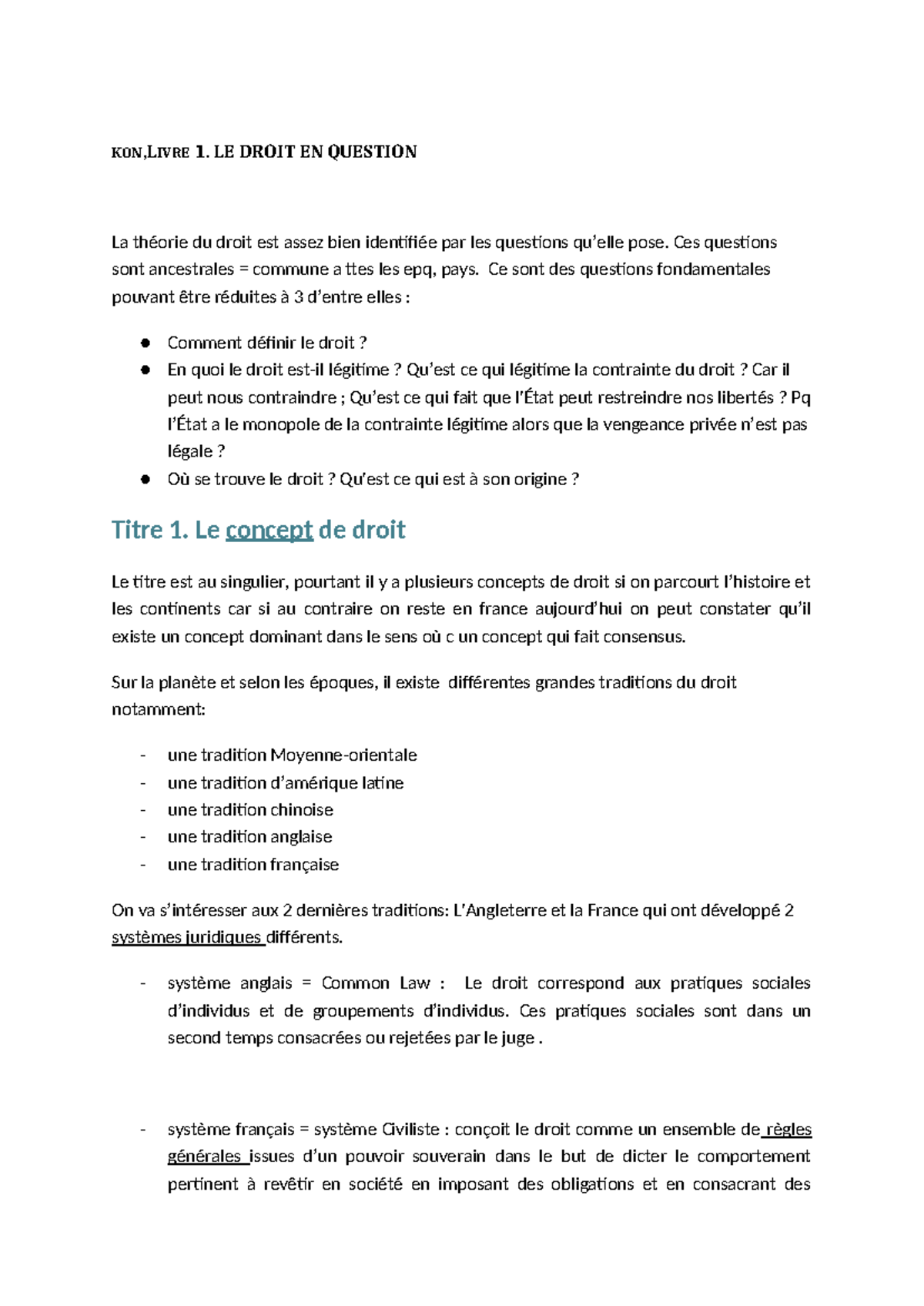 Section 1. La définition du droit - KON,LIVRE 1. LE DROIT EN QUESTION ...