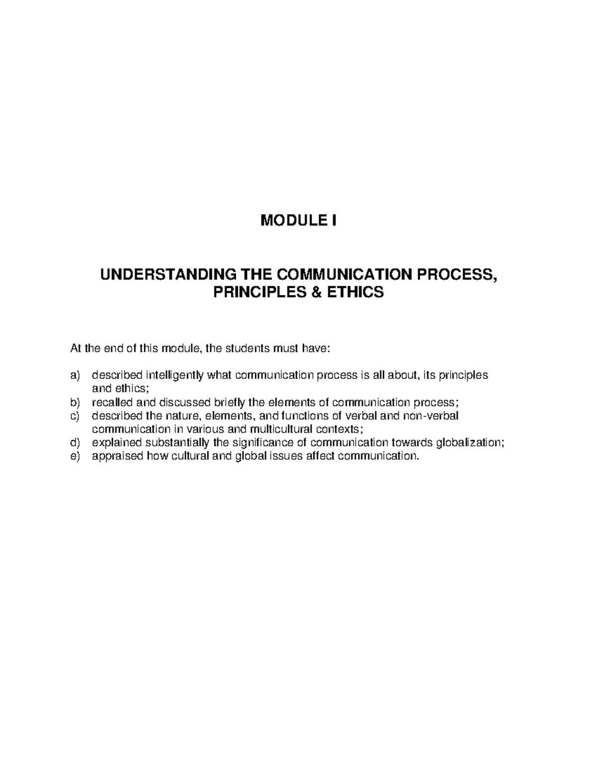 Module-1-final - dfgdfgdfg - MODULE I UNDERSTANDING THE COMMUNICATION ...