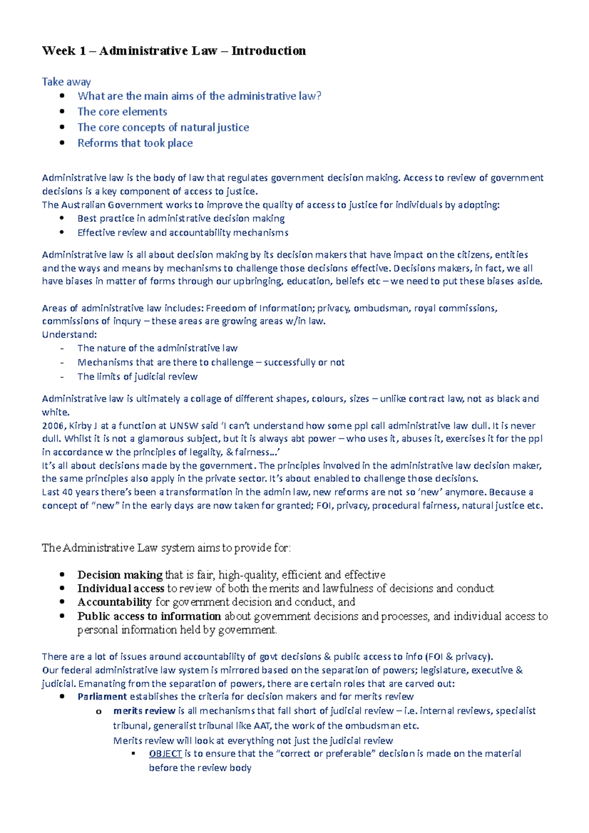 Introduction into Administrative Law - Week 1 – Administrative Law ...