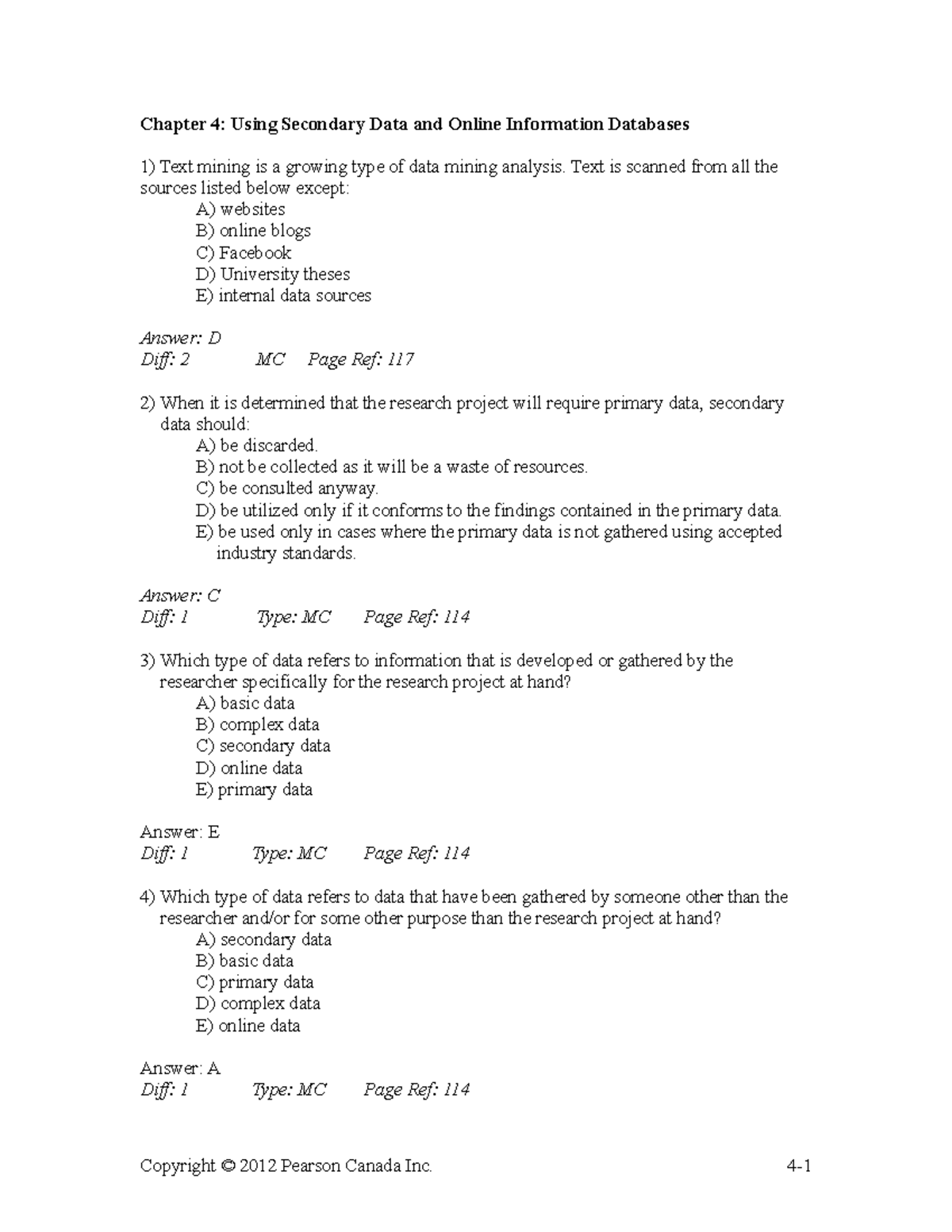 Burns Basic Mktg Res Ce tif Ch04 - Chapter 4: Using Secondary Data and Online Information ...