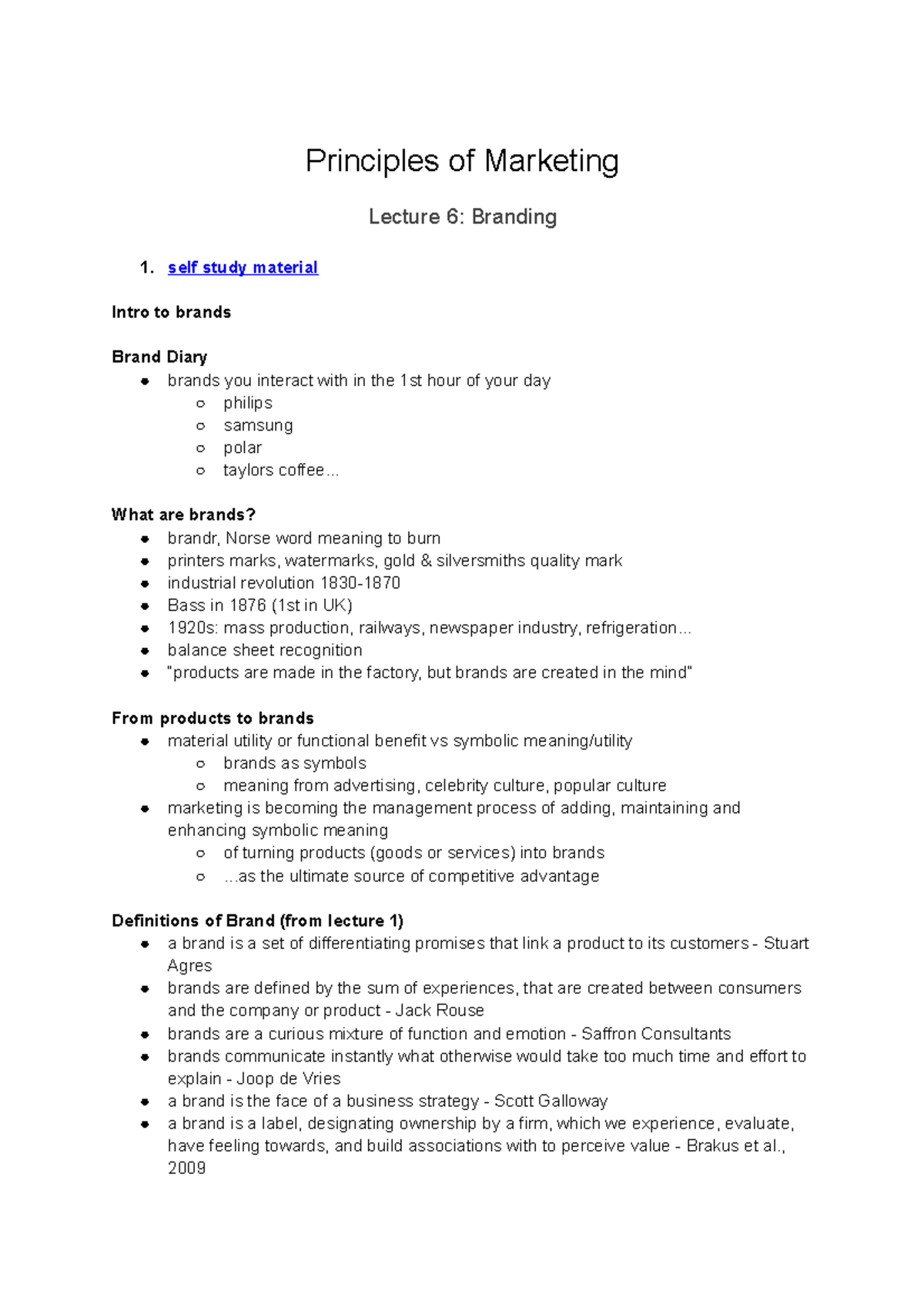 Lecture 6 Branding - Principles of Marketing Lecture 6: Branding 1 ...