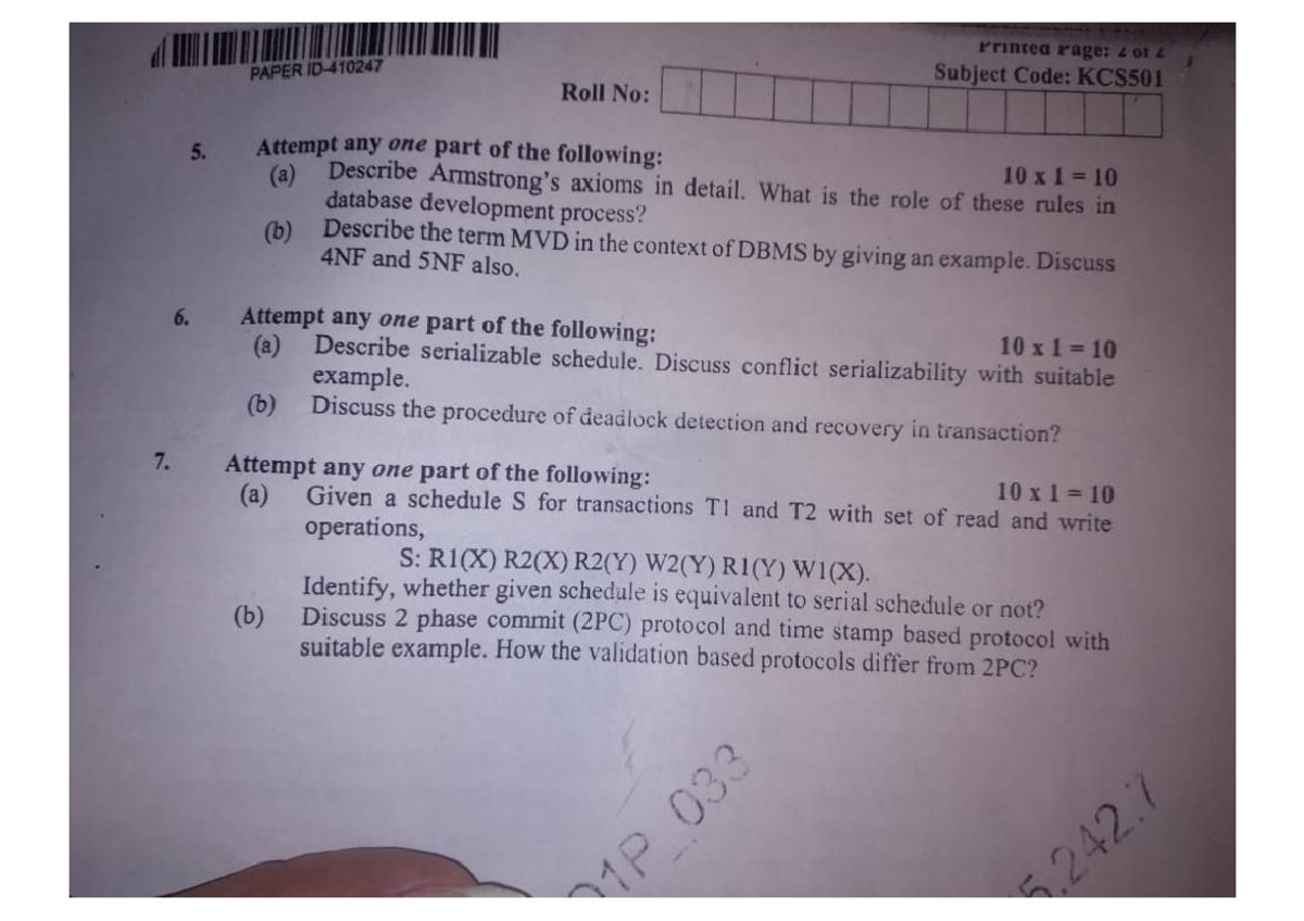 Previous Year Question Paper 2021 Odd Sem - Printed Page: 2 of 2 PAPER ...