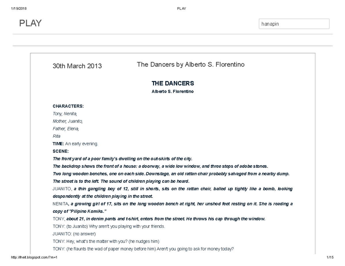 373909843 The Dancers Script - 30th March 2013 THE DANCERS Alberto S ...