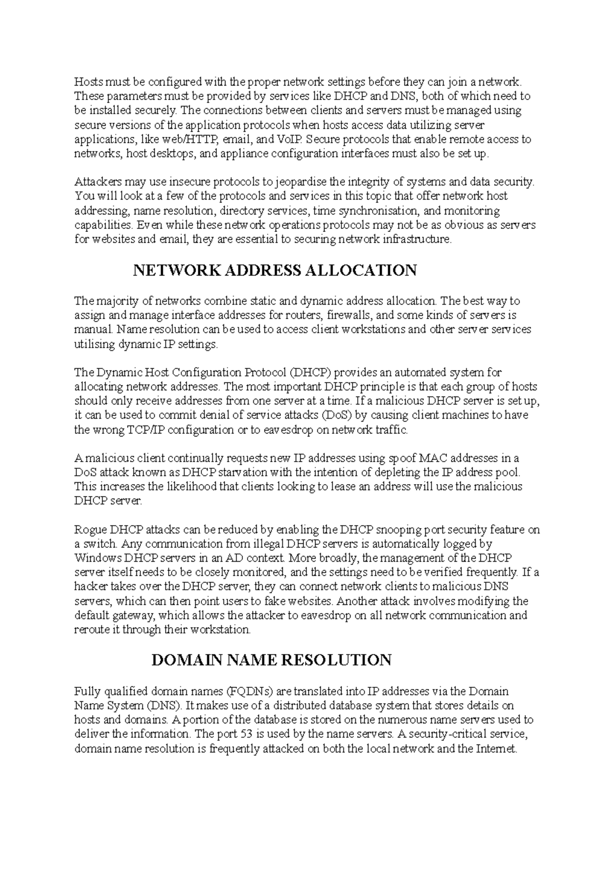 Implement Secure Network Protocols Hosts Must Be Configured With The