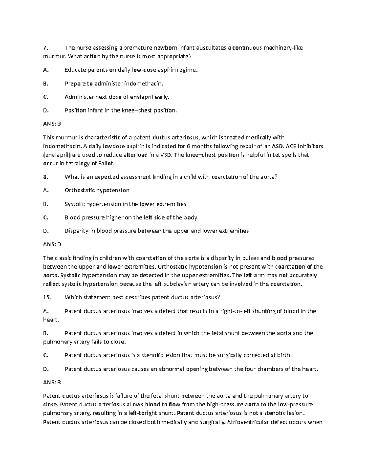 Peds practice questions - The nurse assessing a premature newborn ...