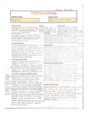 Acetaminophen DC - course required drug card - Drug Name Acetaminophen ...