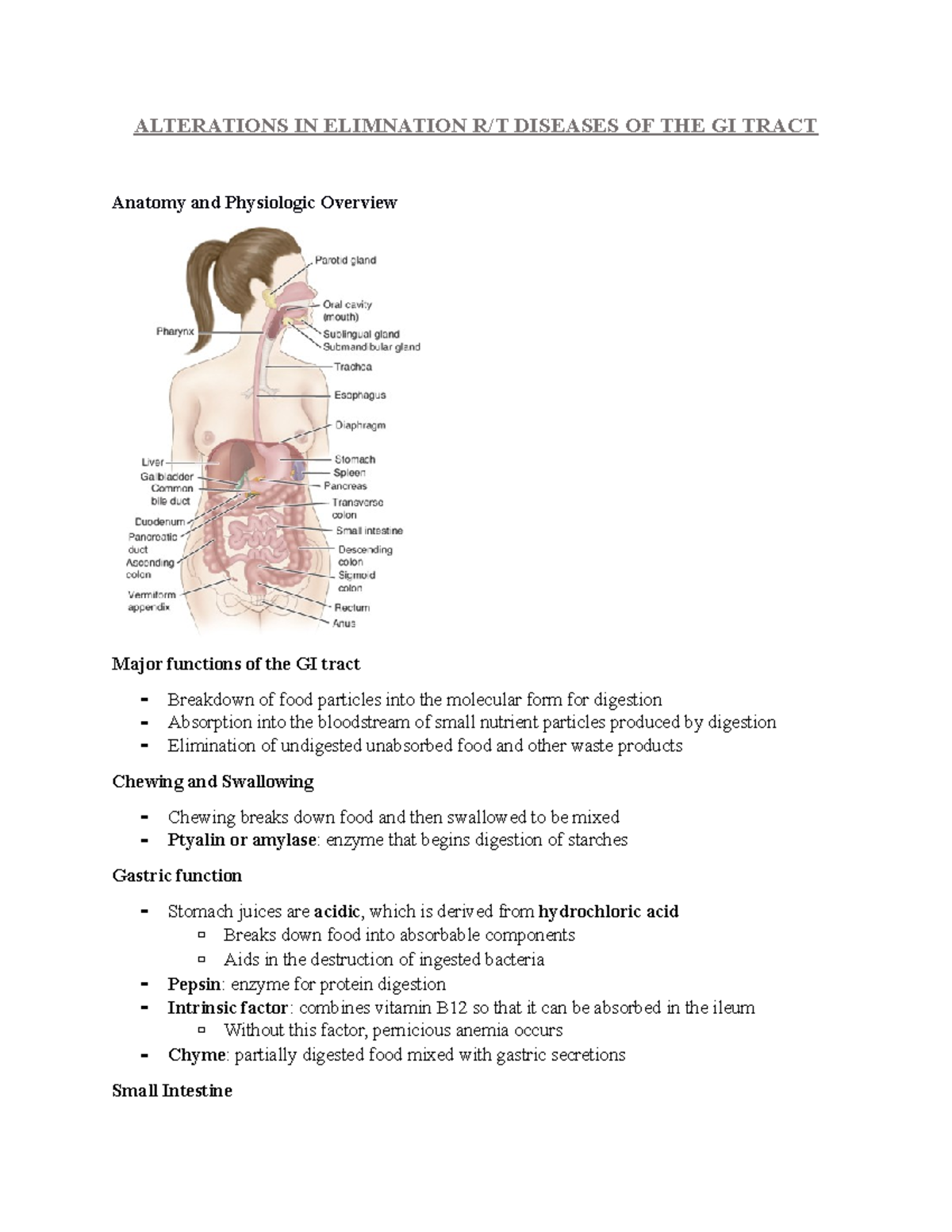 Week 3 GI - Topic: GI system and complications (ulcerative colitis ...