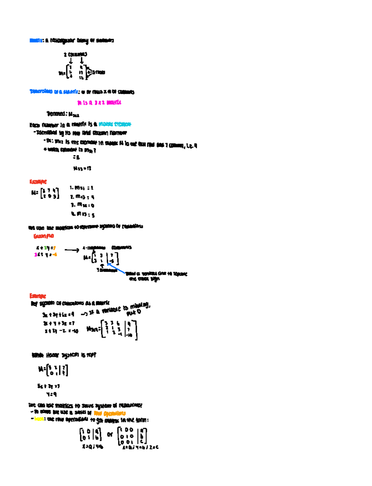 3 6 Solving Systems Using Matrices 2 Rix Arectangulararrayofnumbers