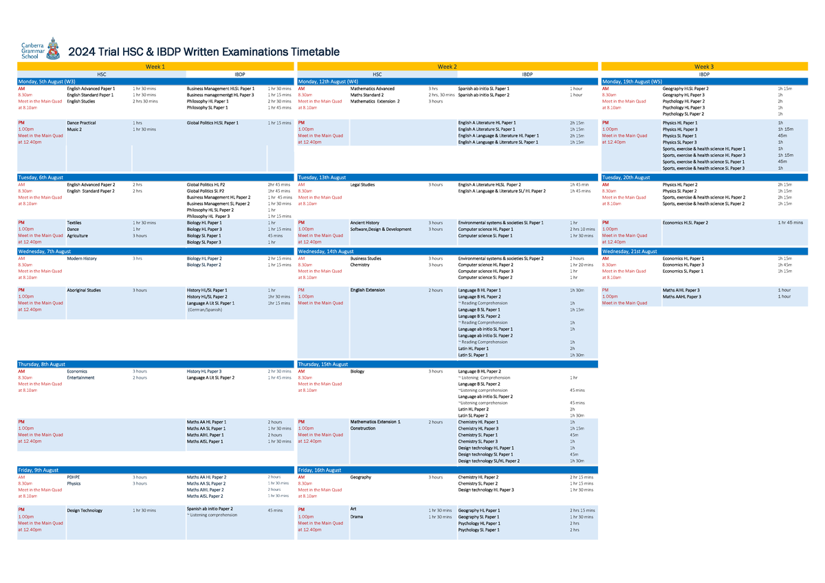 2024 CGS Trial Schedule - 2024 Trial HSC & IBDP Written Examinations ...