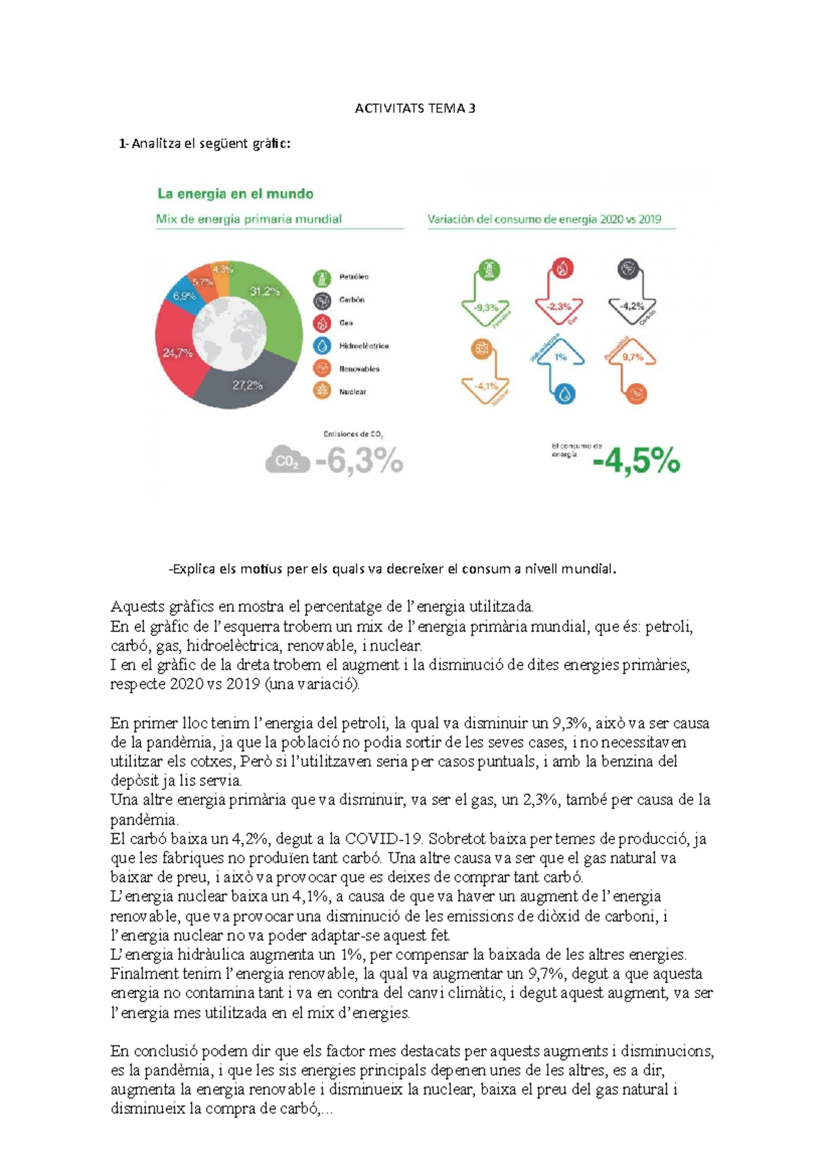 Activitats TEMA 3 - jlnk k n , - ACTIVITATS TEMA 3 1-Analitza el ...