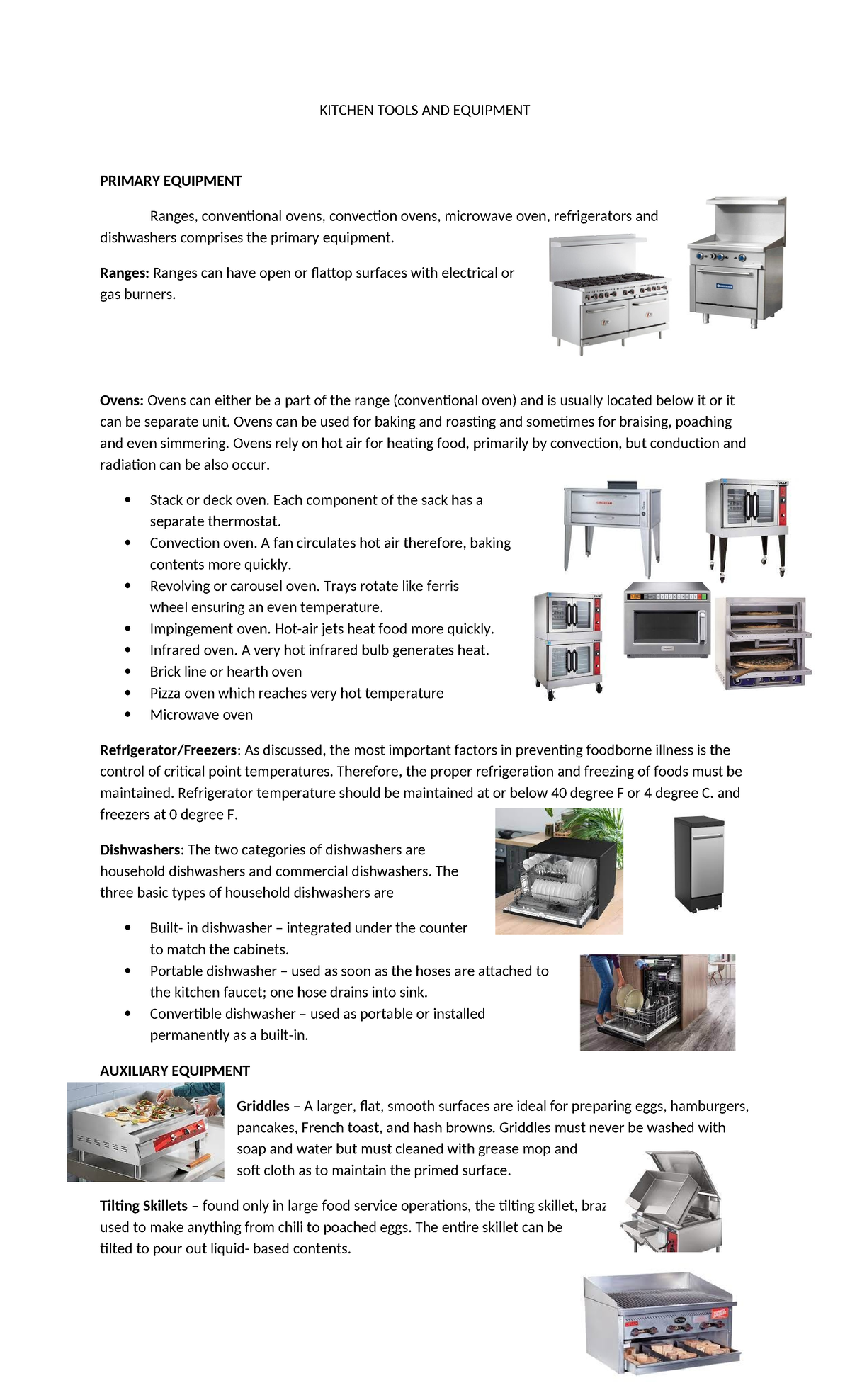 Kitchen Tools AND Equipment - KITCHEN TOOLS AND EQUIPMENT PRIMARY ...