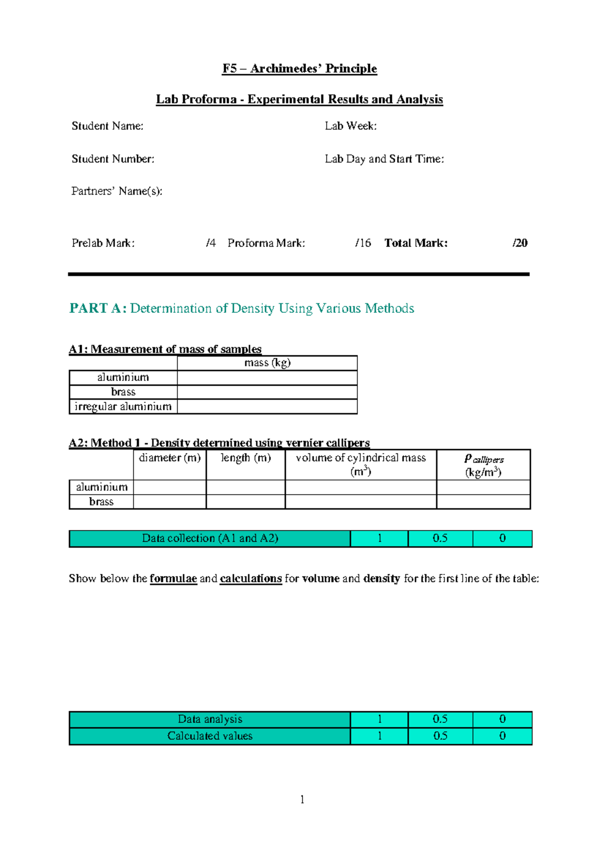 F5 - Archimedes Principle - Proforma - S1, 2024 - F5 – Archimedes ...