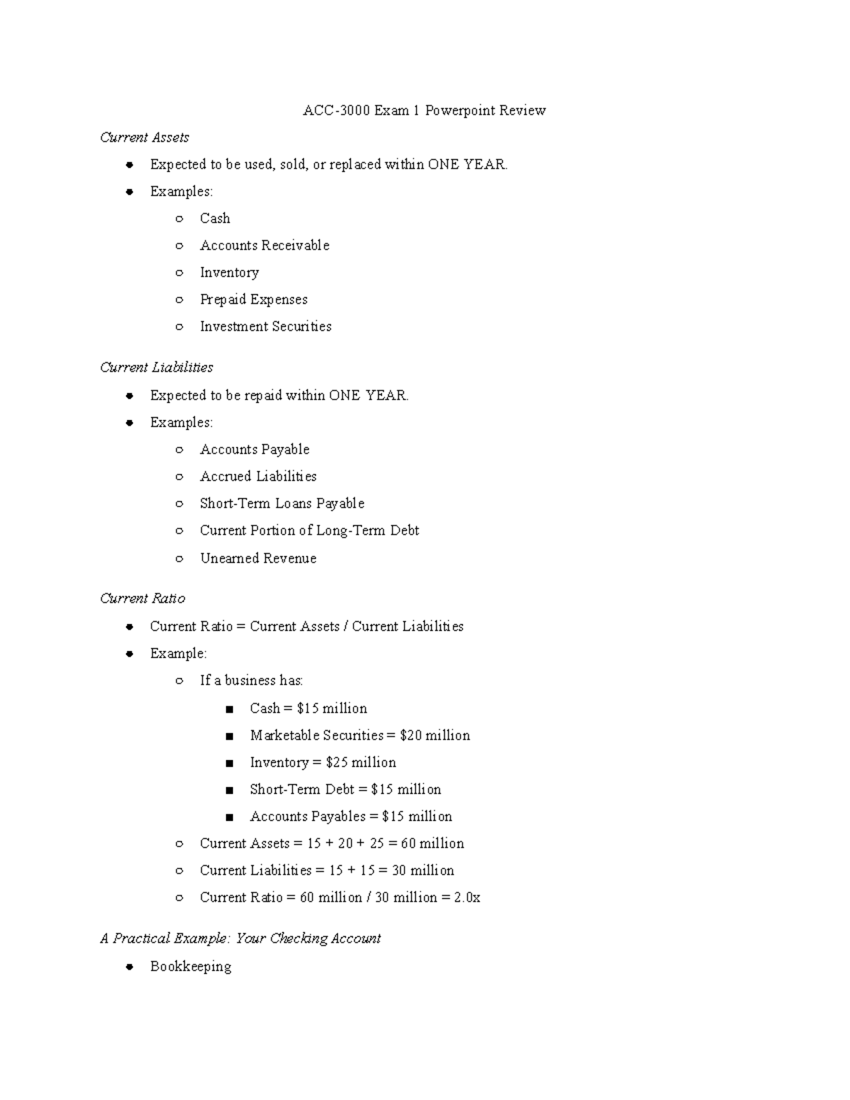 ACC3000 Exam1 Powerpoint Review Notes - ACC-3000 Exam 1 Powerpoint ...