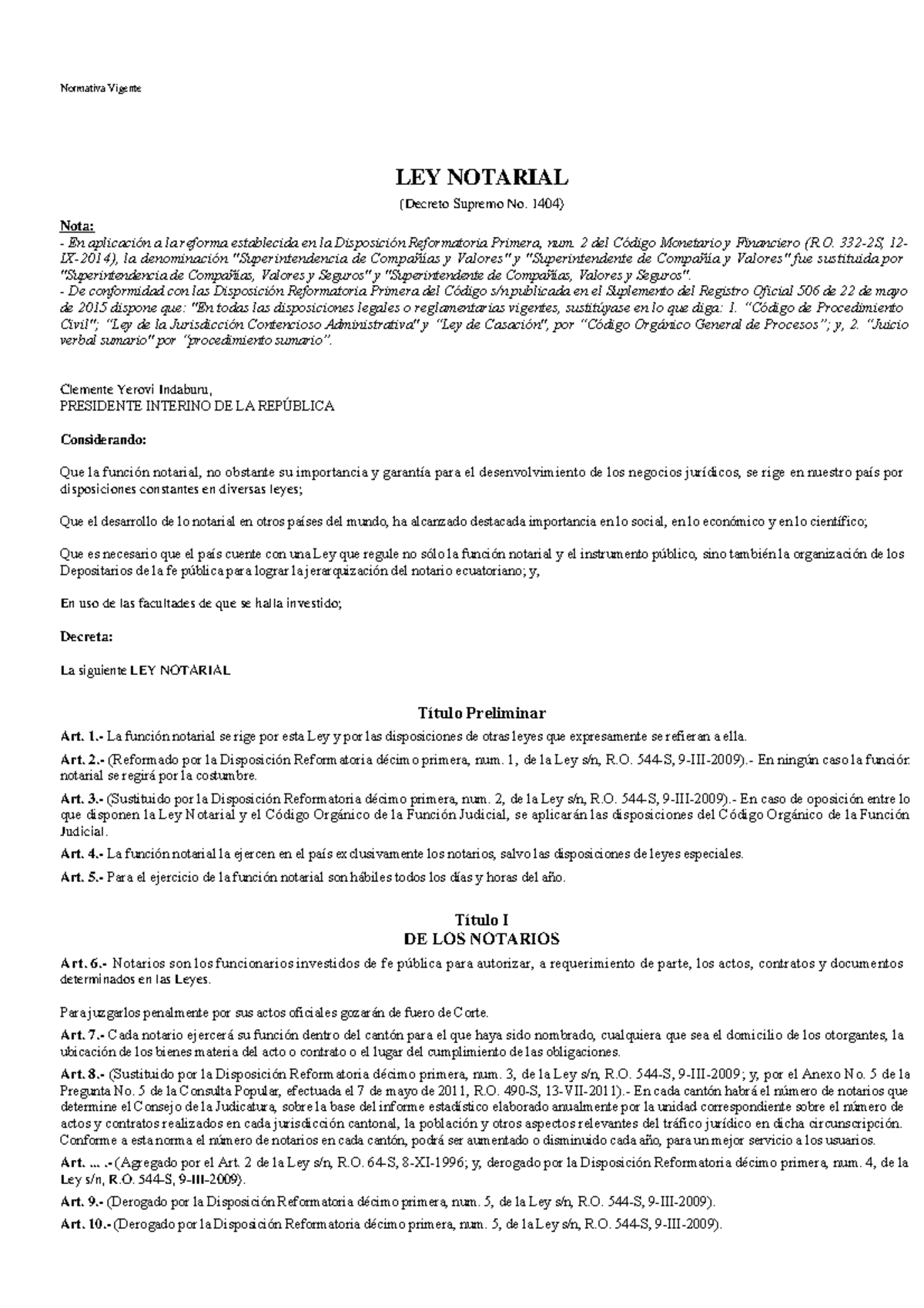 Ley notarial - Leyes - Normativa Vigente LEY NOTARIAL (Decreto Supremo ...