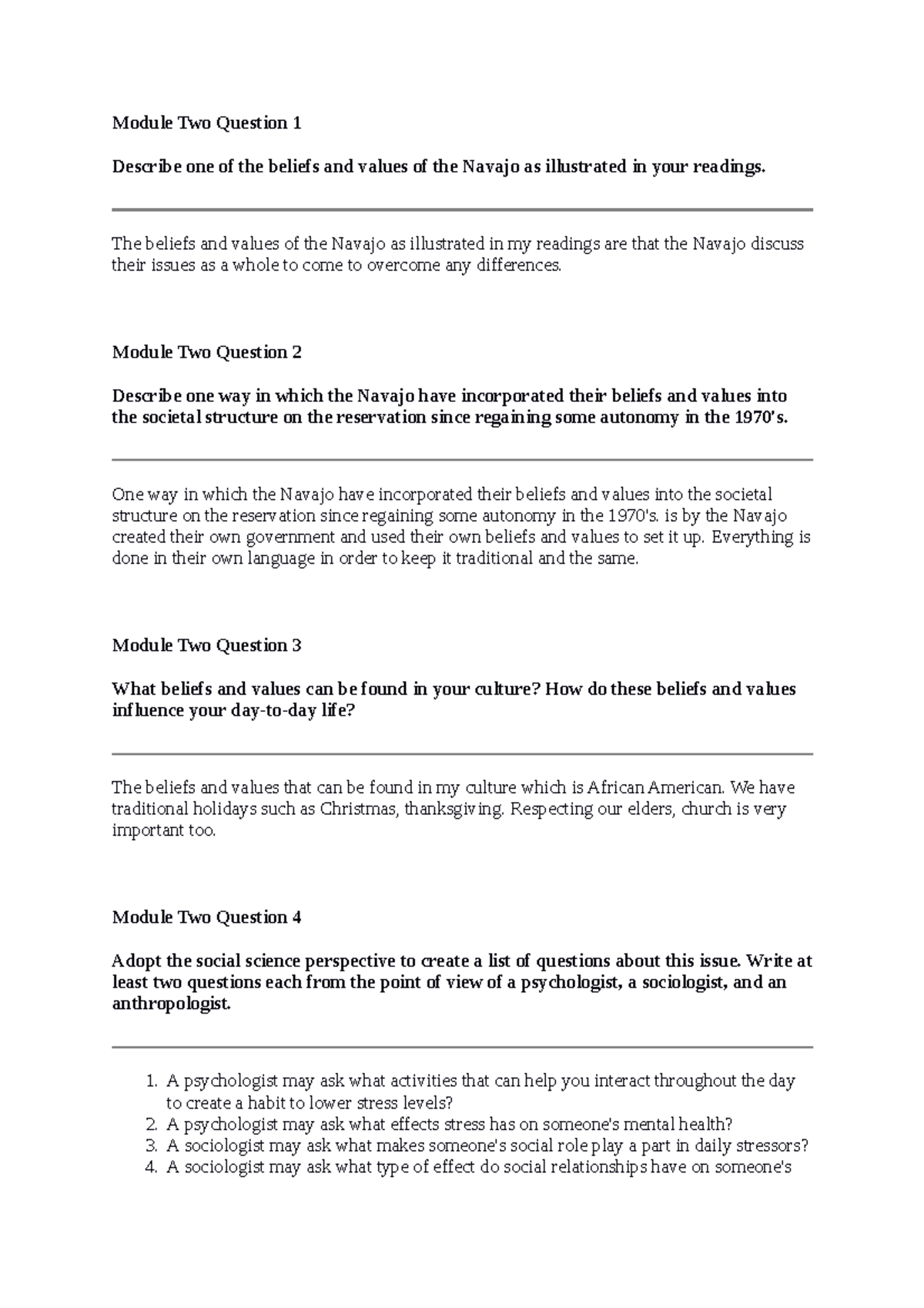Dreek Thompson SCS 200 Applied Social Sciences (2) - Module Two ...