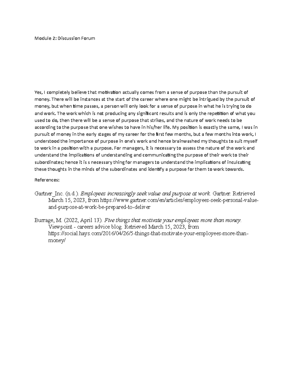 Module 2 Discussion - notes - Module 2: Discussion Forum Yes, I ...