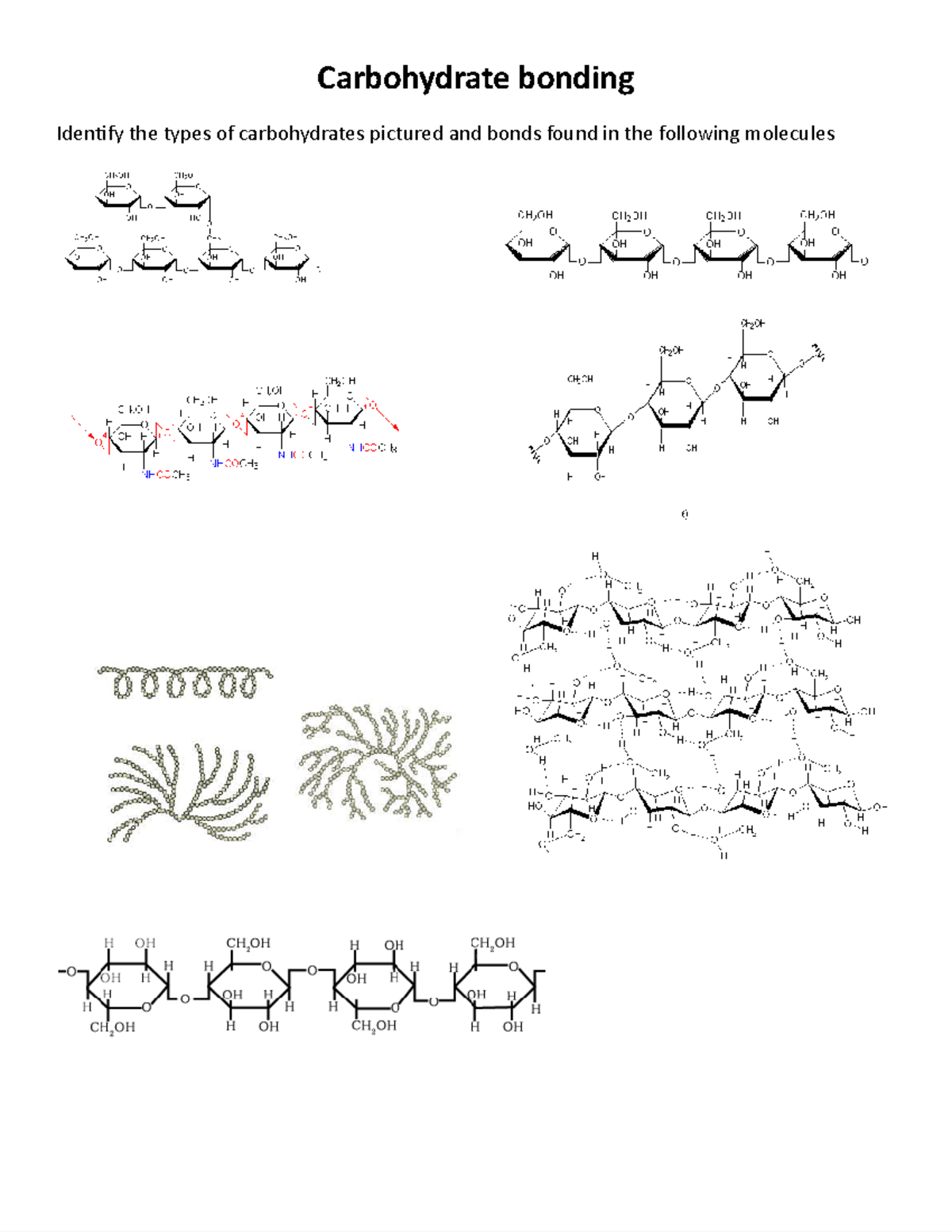 4 Carbohydrate bonding - Carbohydrate bonding Idenfy the types of ...