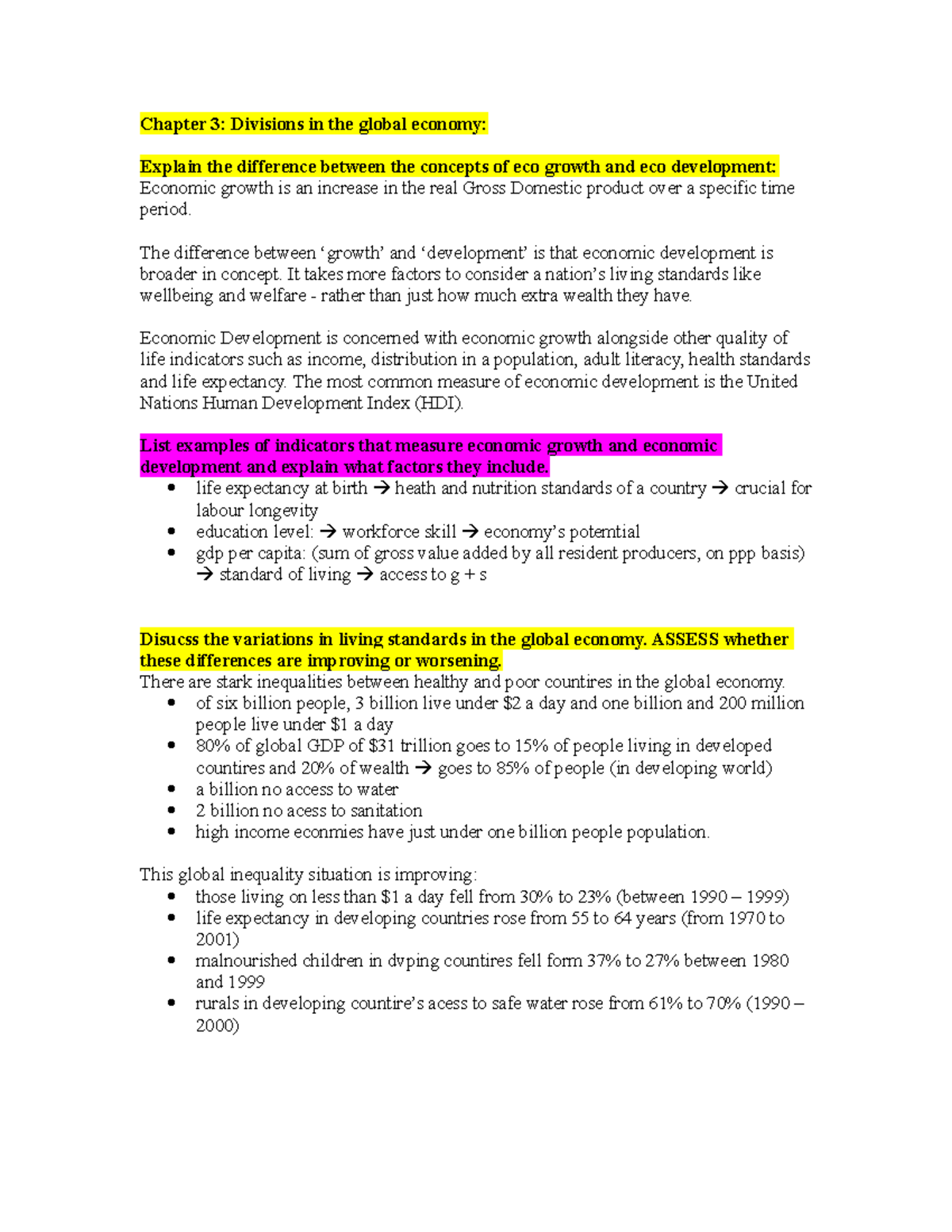 Economics Notes - Macro and Micro economics - Chapter 3: Divisions in ...